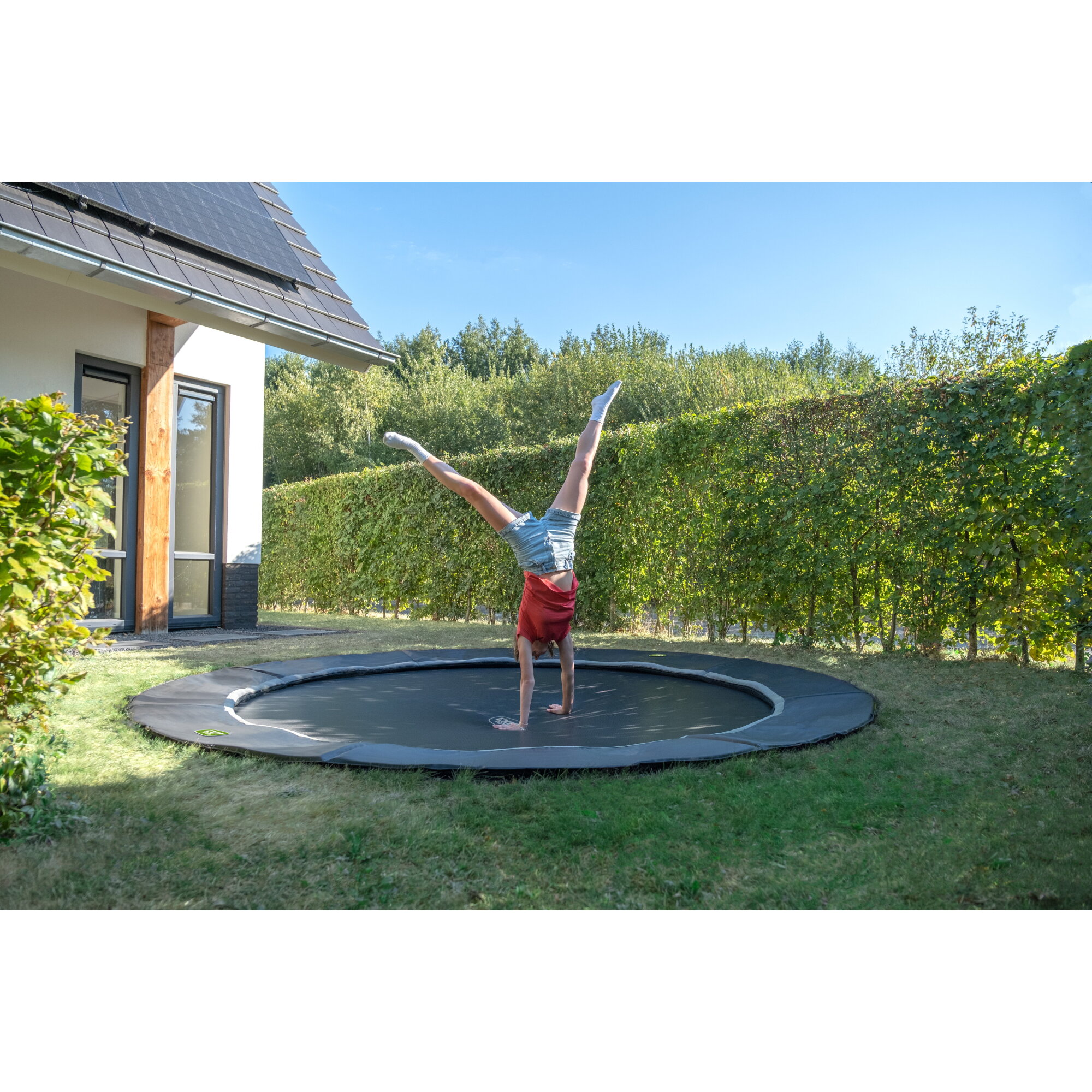 Trampoline enterré au niveau du sol EXIT Dynamic sports ø305cm - noir ...